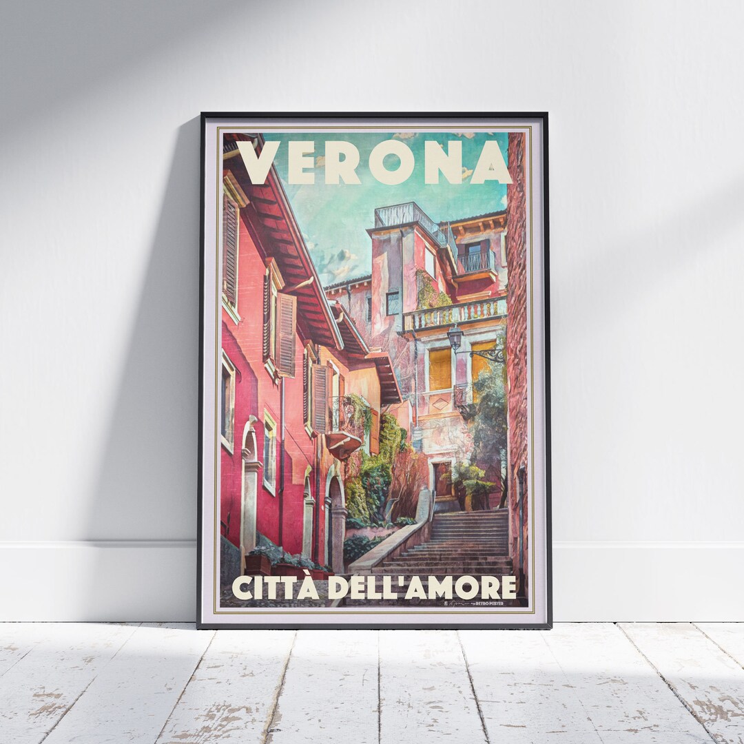 Verona Poster City of Love by Alecse | Limited Edition | Italy Travel ...