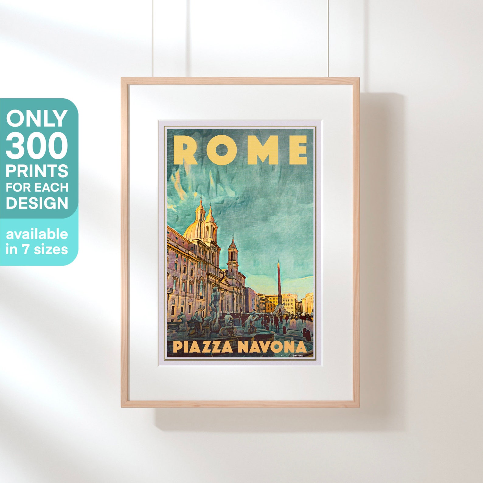 Rome Poster Piazza Navona by Alecse Limited Edition Italy | Etsy