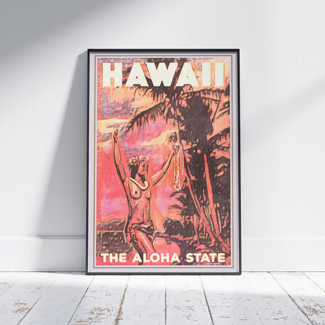 Hawaii Poster the Aloha State by Alecse Limited Edition Hawaii Travel ...