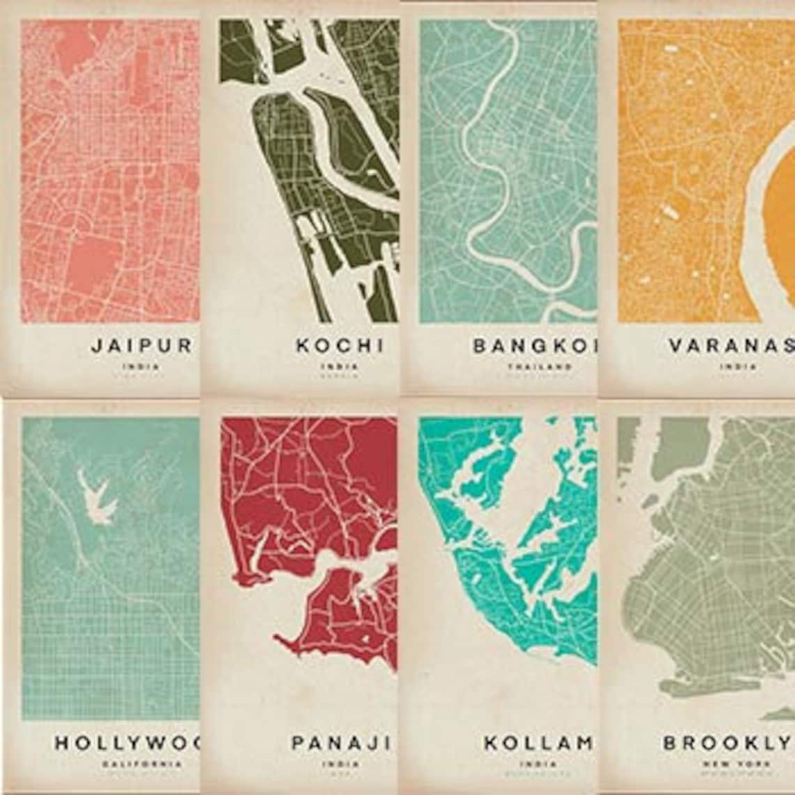 Auroville Poster by Cha & Wanderer Maps™ Map of Auroville | Etsy