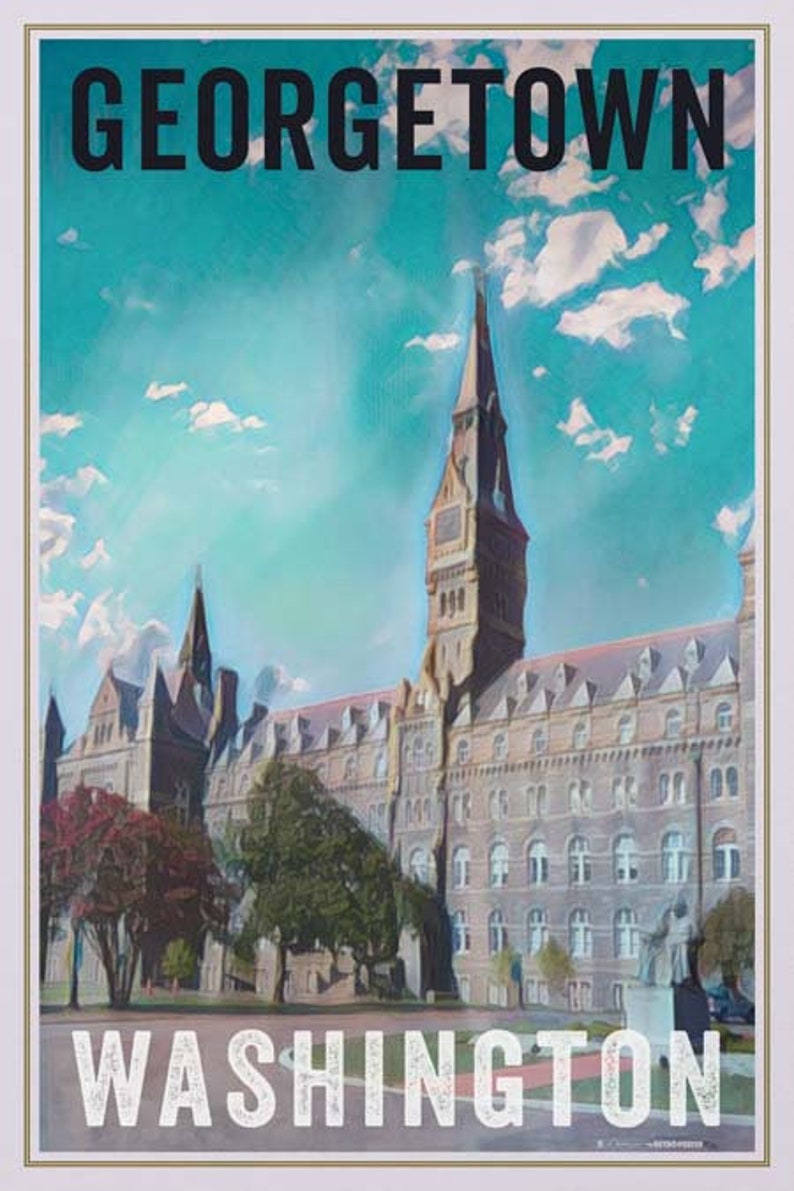 Washington Poster Georgetown University Limited to 300 | Etsy
