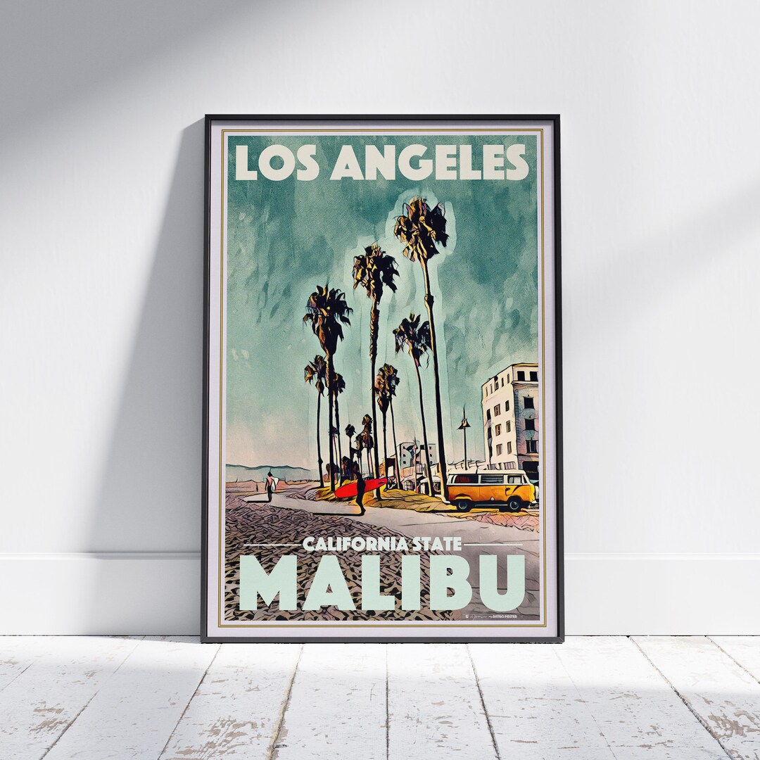 Los Angeles Poster Malibu by Alecse Limited Edition California Gallery ...