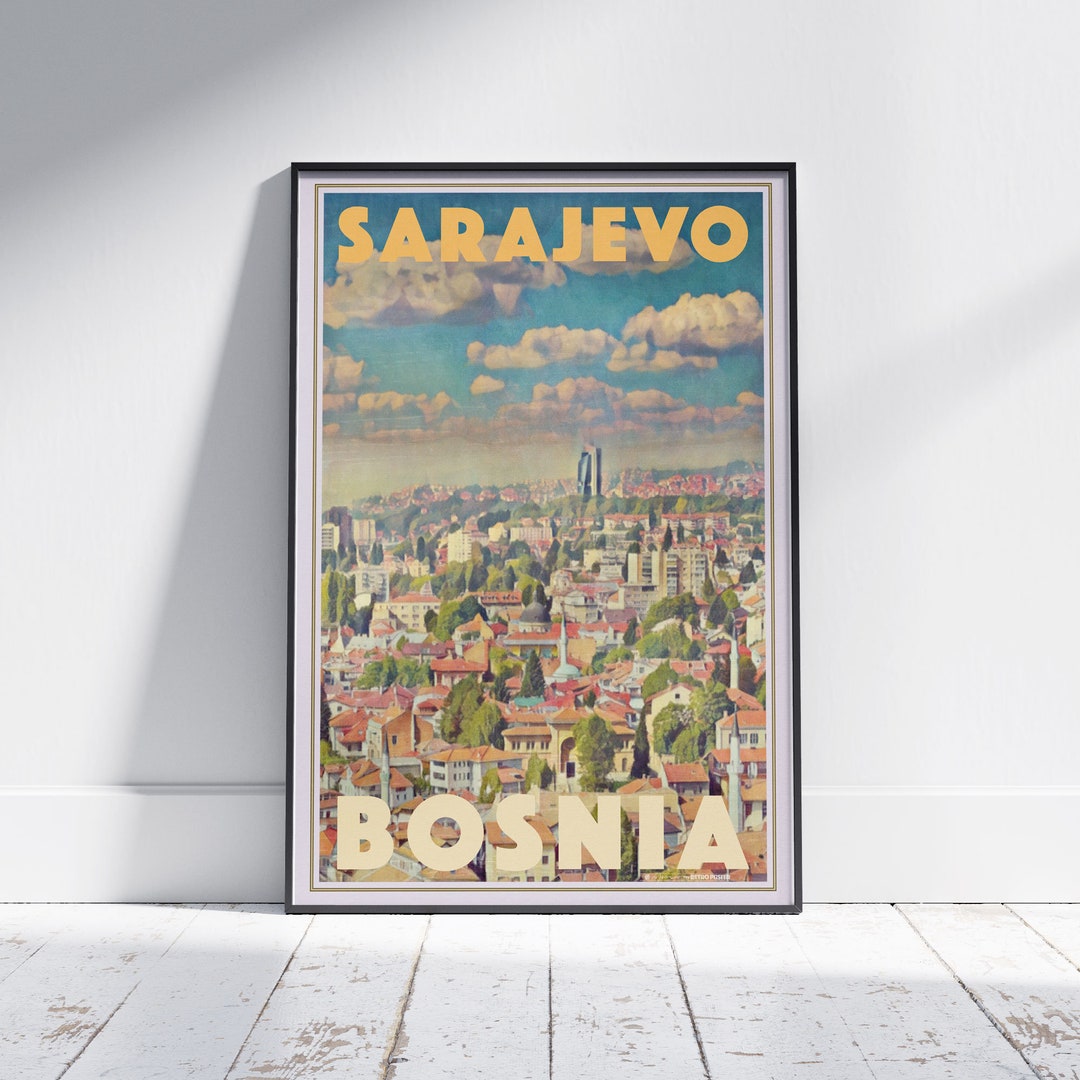 Sarajevo Poster Panorama by Alecse Limited Edition Bosnia Travel Poster ...