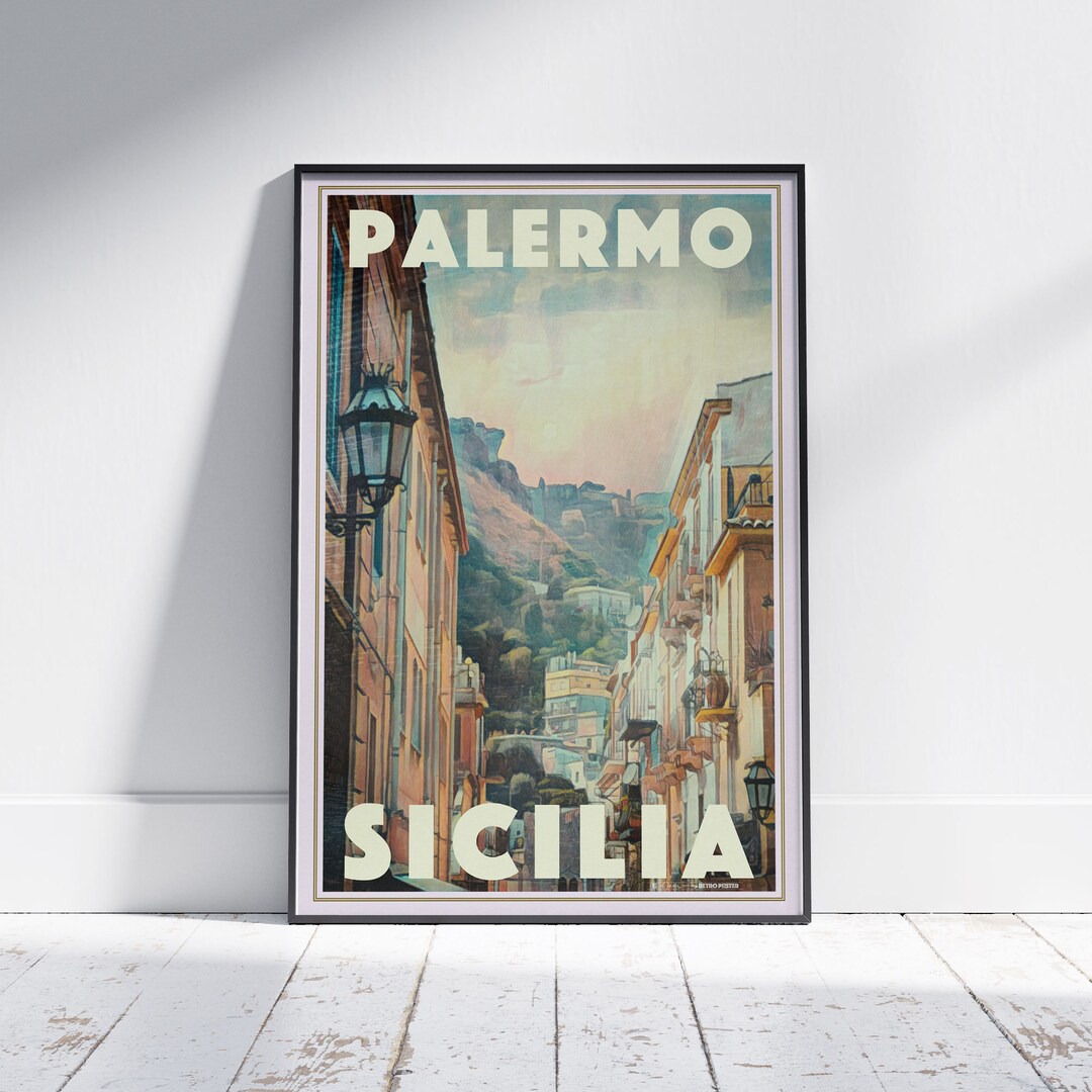 Palermo Poster Sun by Alecse Limited Edition Italy Travel Poster Sicily ...