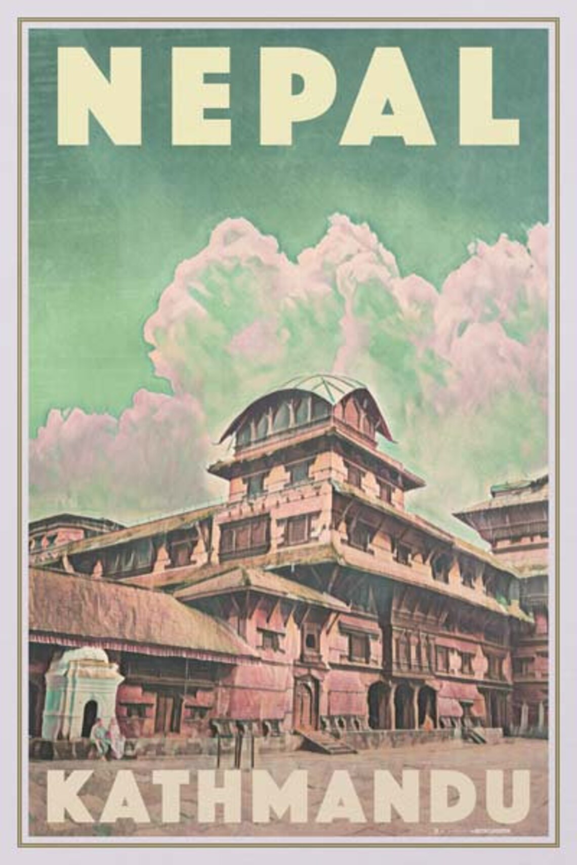 Kathmandu Poster 300ex Original by Alecse Nepal Travel | Etsy