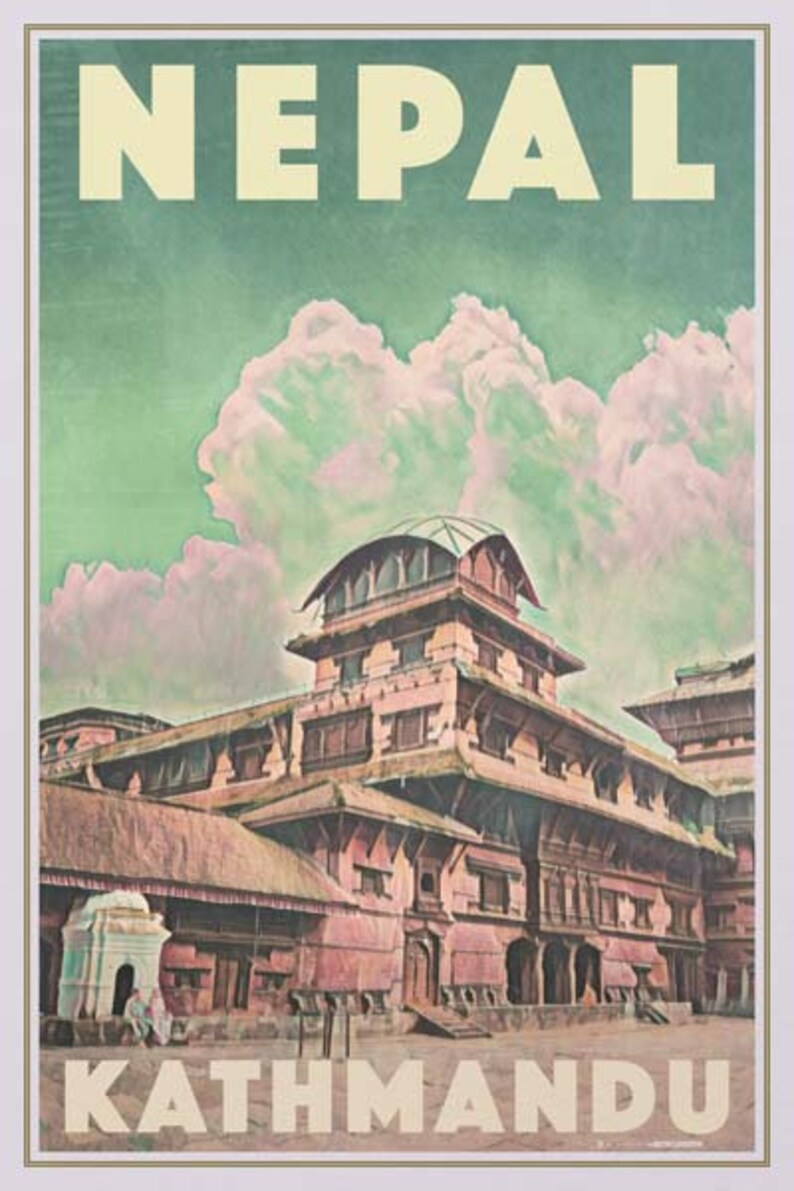Kathmandu Poster 300ex Original by Alecse Nepal Travel | Etsy
