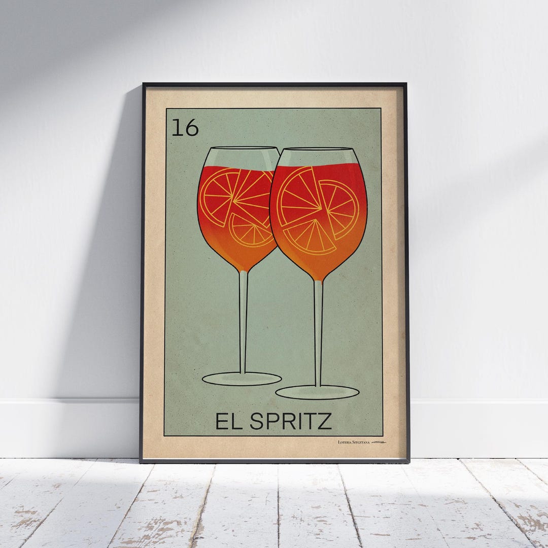 El Spritz Poster Loteria - Limited Edition Print - Mid Century Modern ...