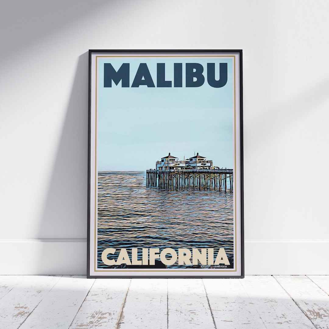 Malibu Poster The Pier by Alecse Limited Edition California Travel ...