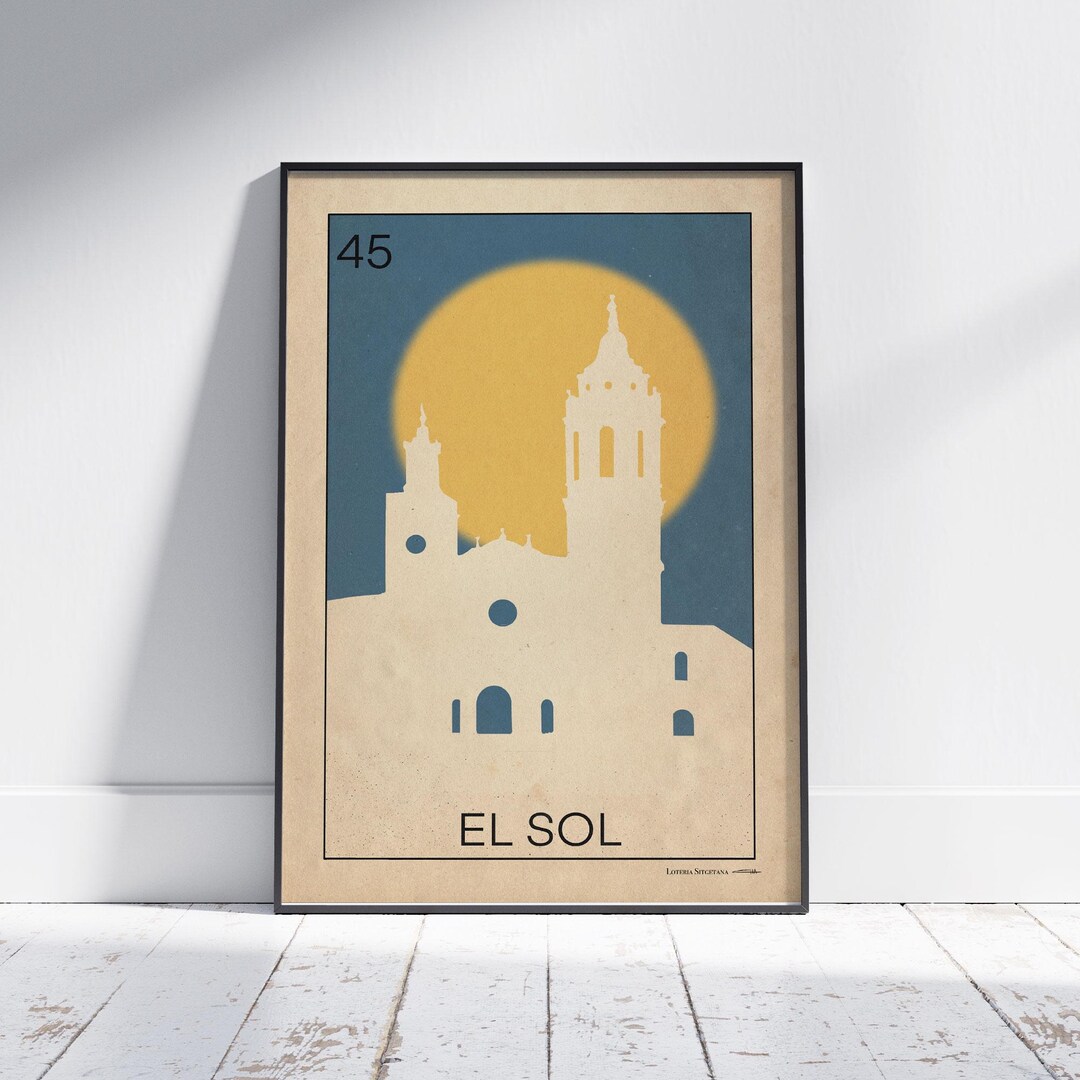 El Sol Poster Loteria - Limited Edition Print - Mid Century Modern ...