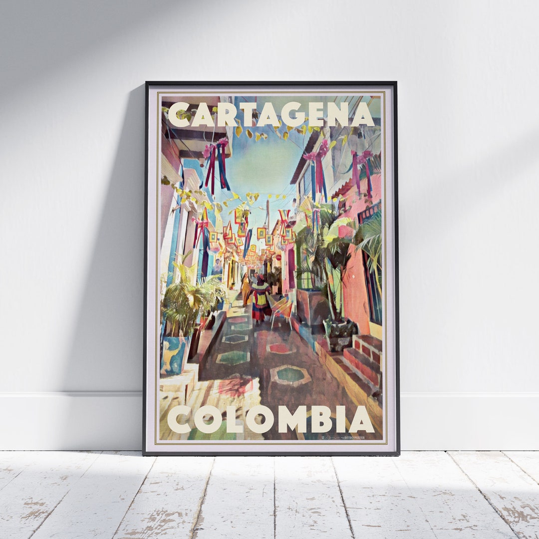Cartagena Poster Happy by Alecse | Limited Edition Colombia Travel ...