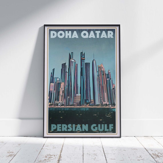 Qatar Poster Doha Panorama by Alecse Limited Edition - Etsy