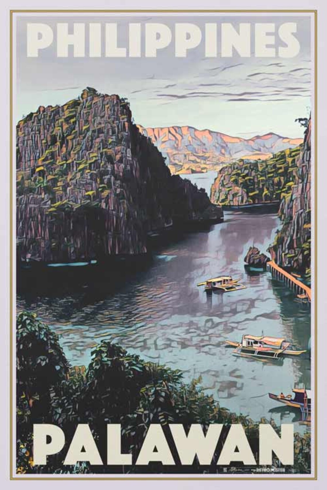 Poster Palawan Philippines Vintage Retro Poster Bohol | Etsy