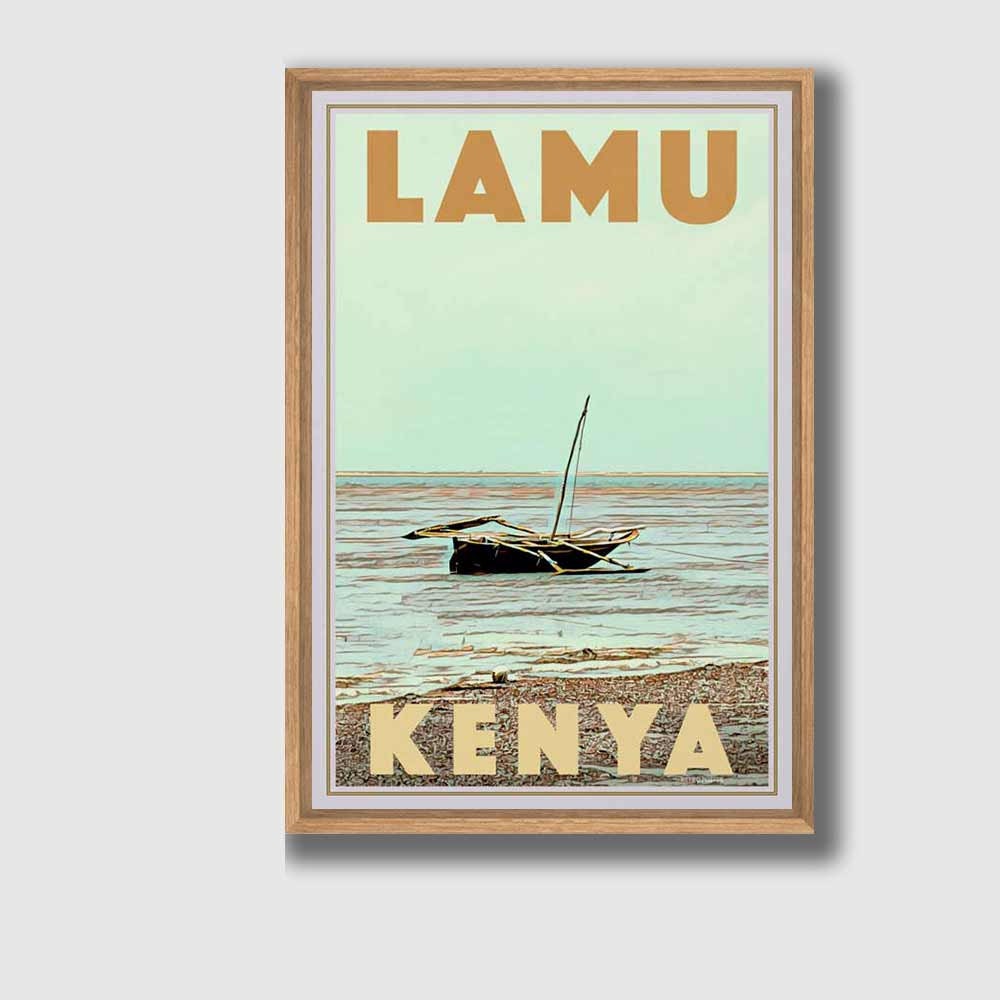 Kenya Poster Lamu Fishing Boat by Alecse 300ex Only Kenya | Etsy