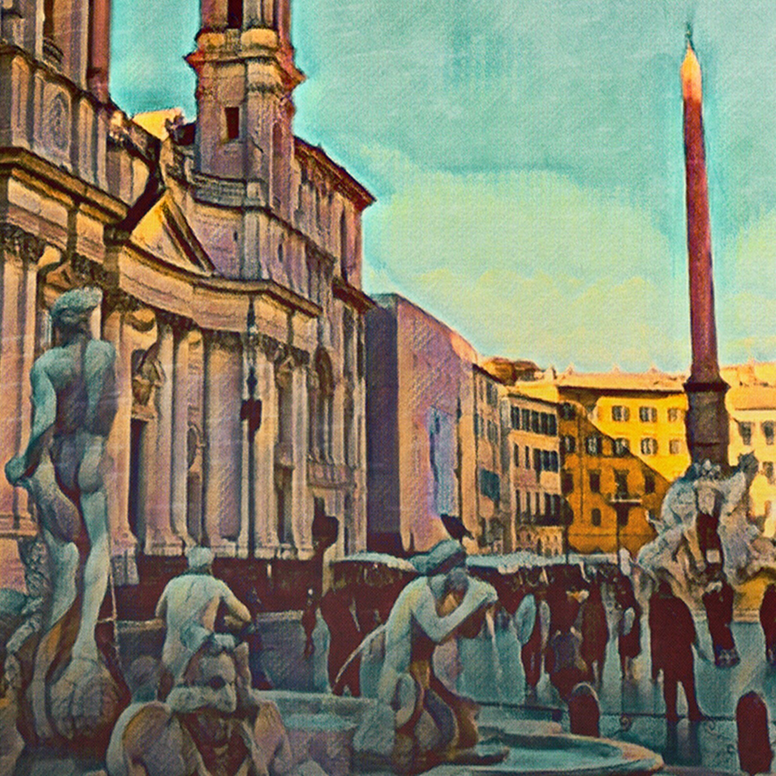 Rome Poster Piazza Navona by Alecse Limited Edition Italy | Etsy