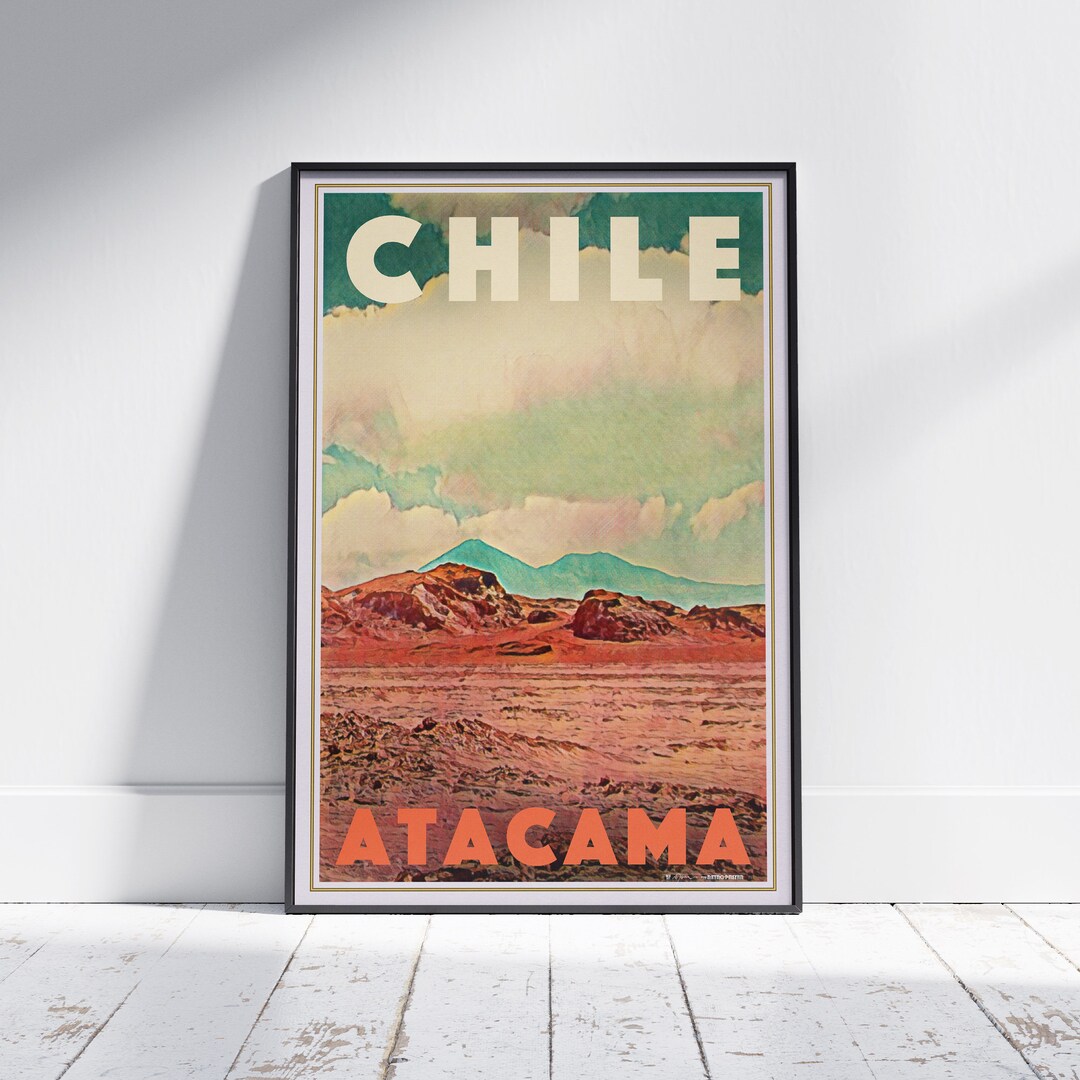 Chile Poster Atacama Desert by Alecse Limited Edition Chile - Etsy France