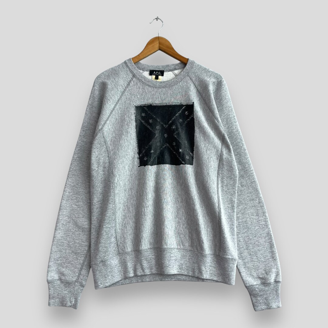 Vintage 90's APC FRANCE Crewneck Sweatshirt Medium Apc French Designer ...