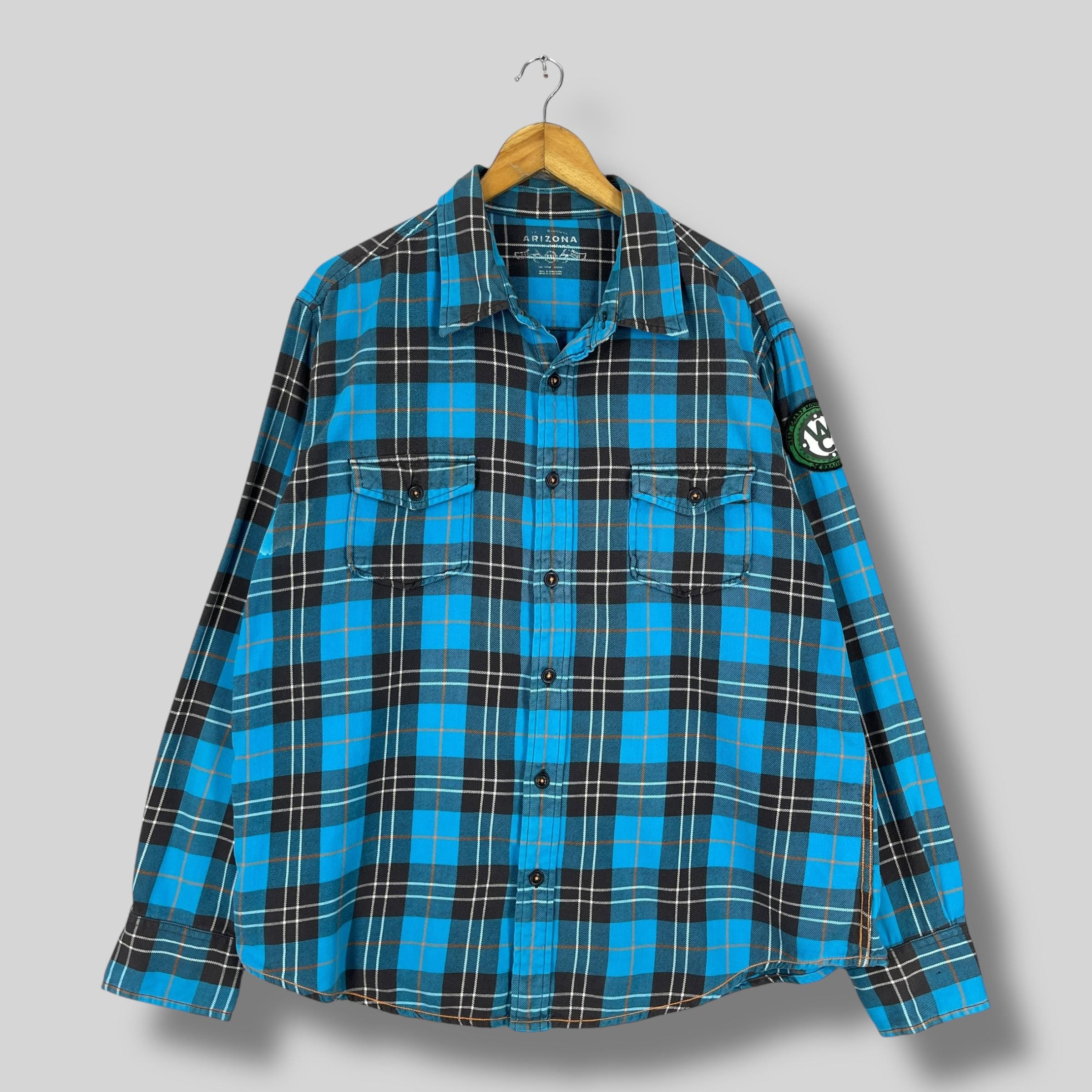Vintage ARIZONA Checkered Flannel Shirt Oversized Y2K Plaid Checkered ...