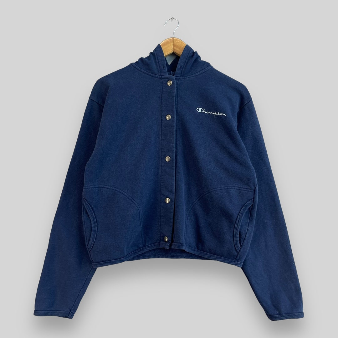 Vintage 1990s CHAMPION Button Hoodie Medium Champion Script Logo ...
