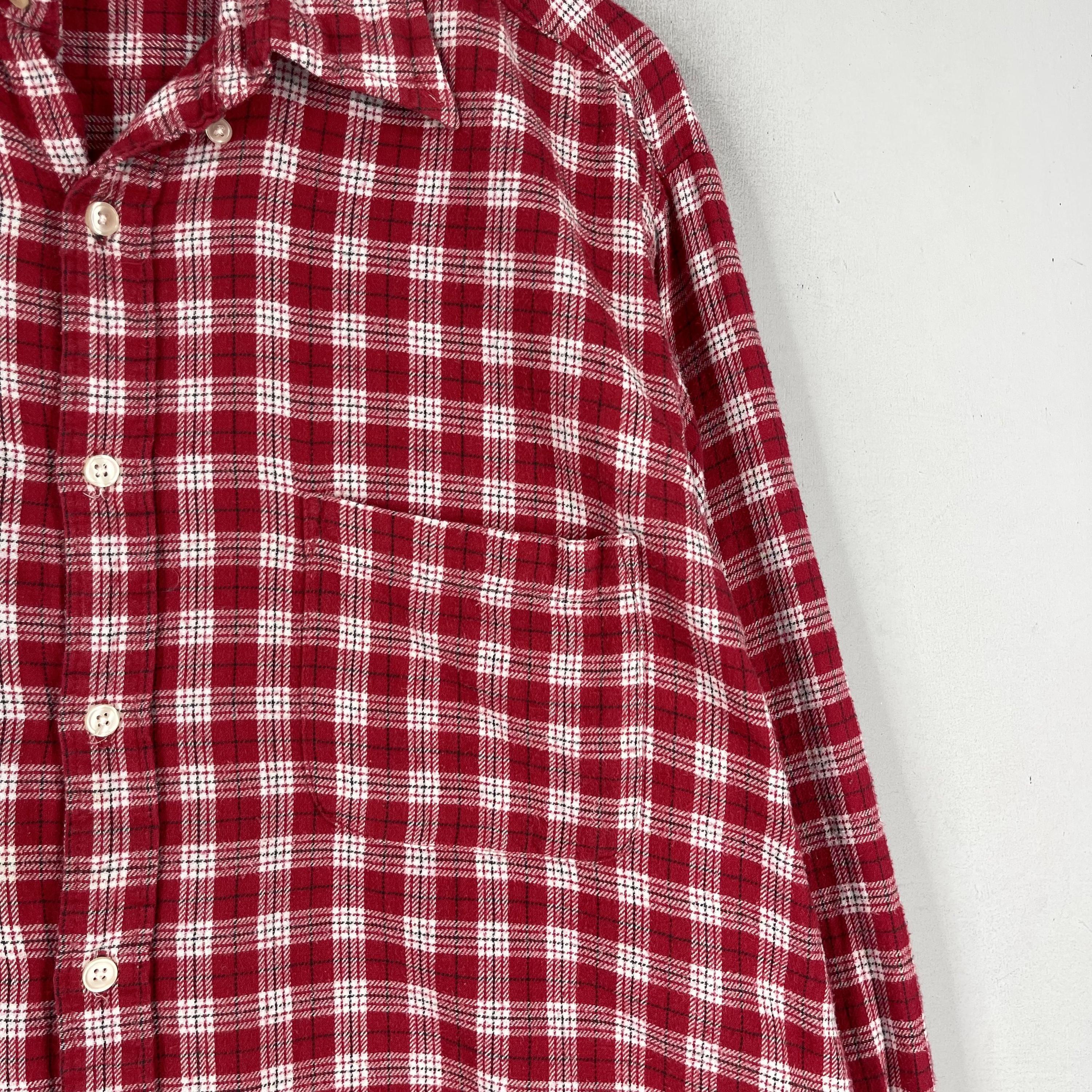 Vintage Y2K JOHN ASHFORD Flannel Shirt Large Plaid Checkered Tartan Red ...