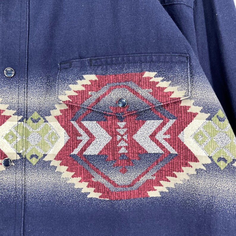 Vintage 1990s WRANGLER Aztec Navajo Western Shirt Xlarge Wrangler ...