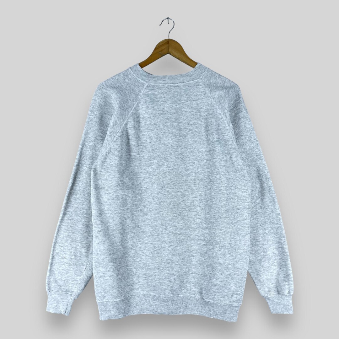 Vintage 90's Plain Gray Sweatshirt Crewneck Medium Hanes Made in Usa ...