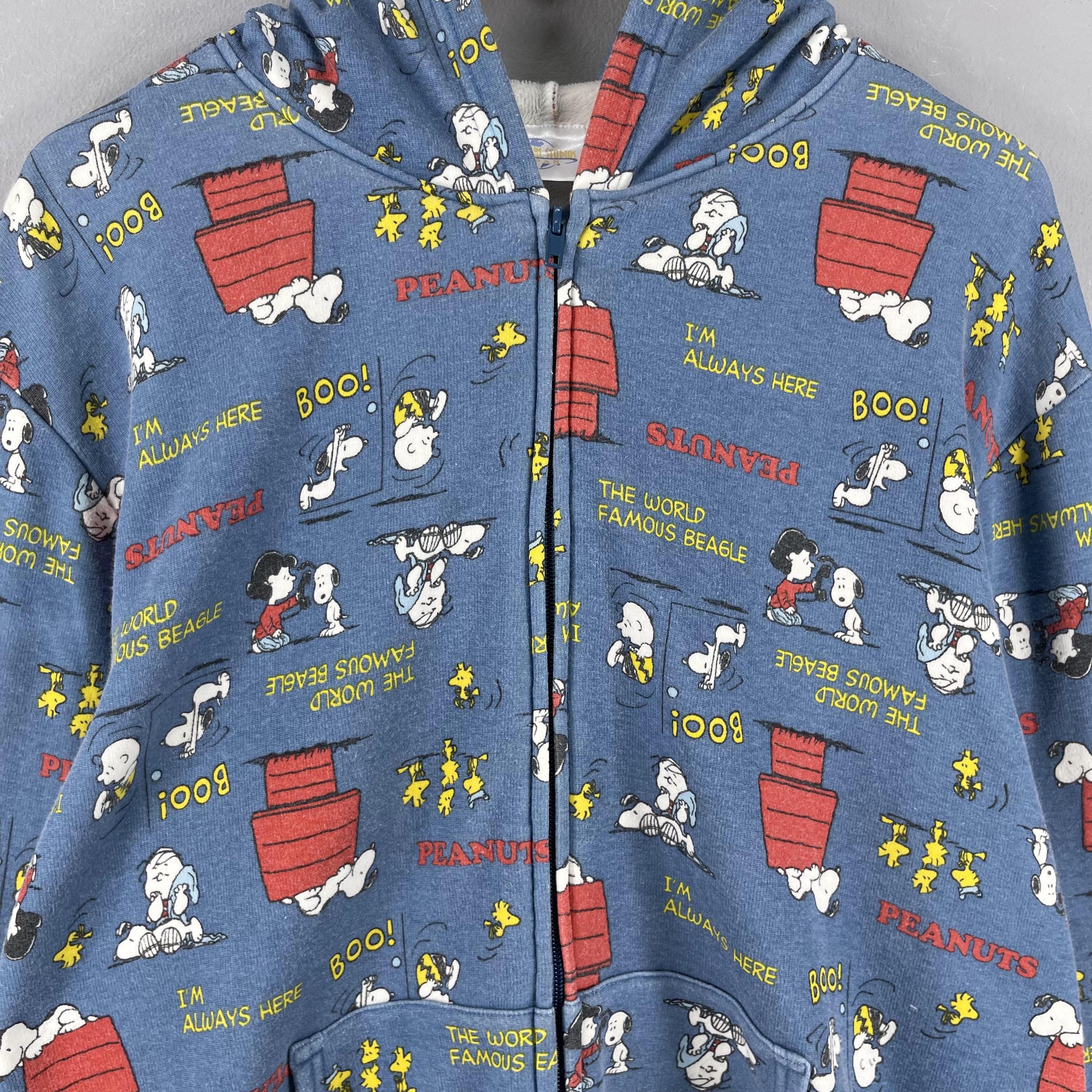 Vintage SNOOPY Joe Cole Zipper Sweater Large Y2K Snoopy the World ...