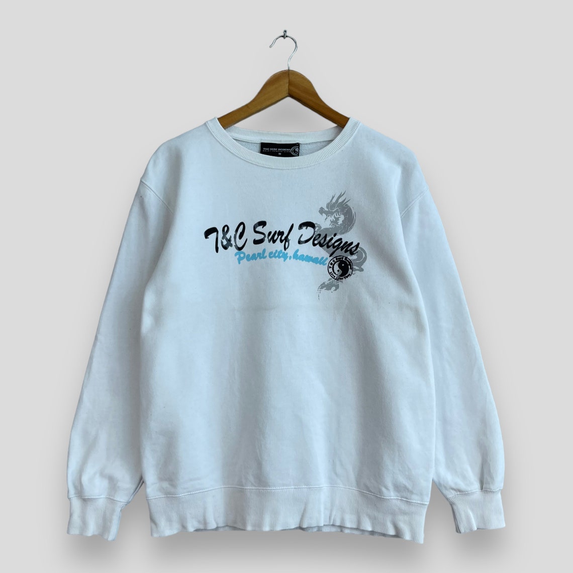 Vintage Town and Country Crewneck Sweatshirt Medium 90s T&C Surfboard ...