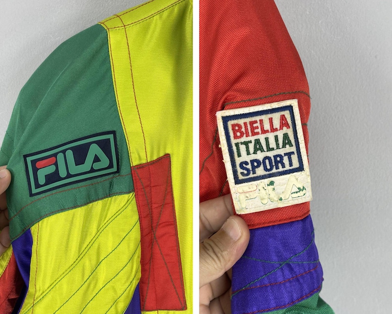 Vintage 1990s FILA Ski Jacket Large Fila Italia Sport Multicolor Skiing ...