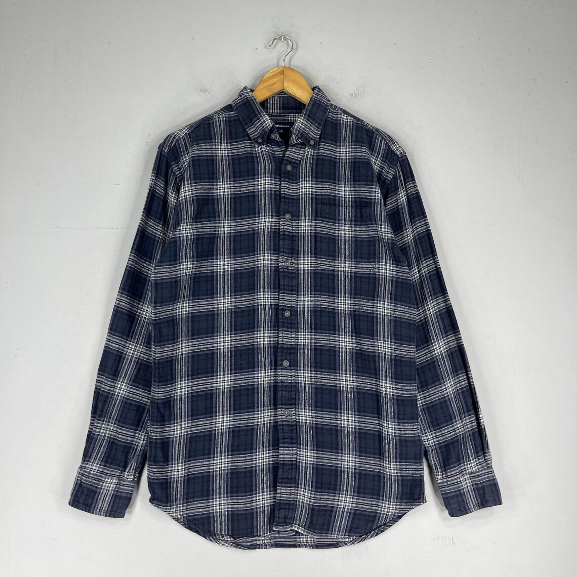 Vintage Y2K Croft & Barrow Plaid Blue Flannel Small Checkered Tartan ...