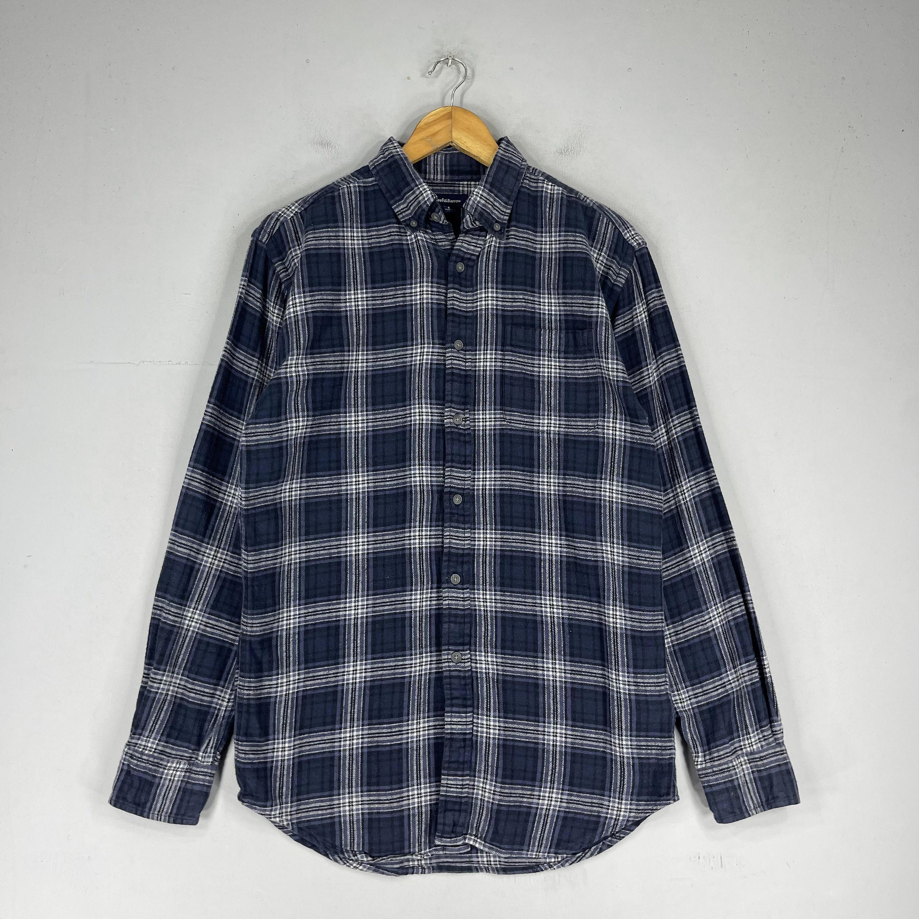 Vintage Y2K Croft & Barrow Plaid Blue Flannel Small Checkered Tartan ...
