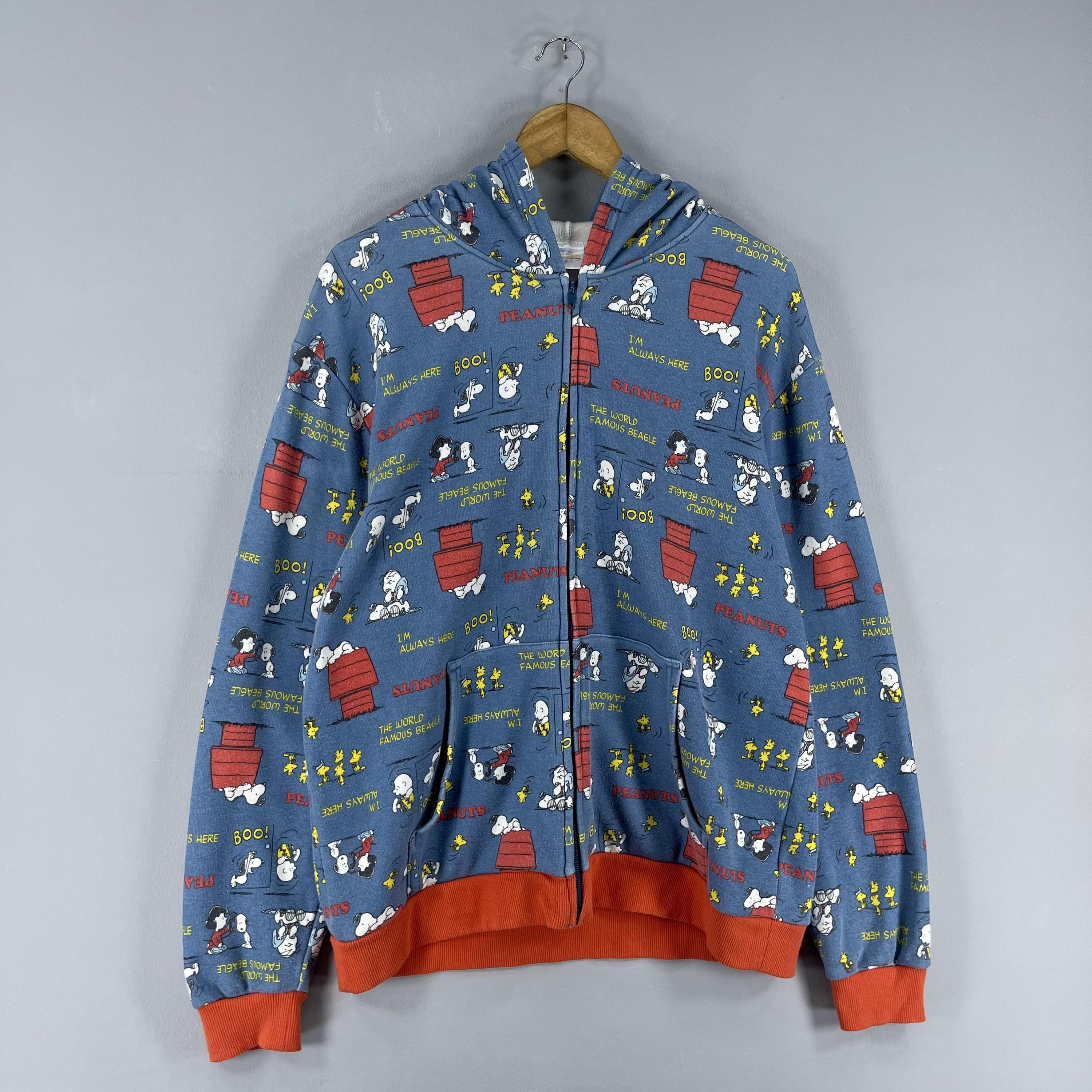 Vintage SNOOPY Joe Cole Zipper Sweater Large Y2K Snoopy the World ...
