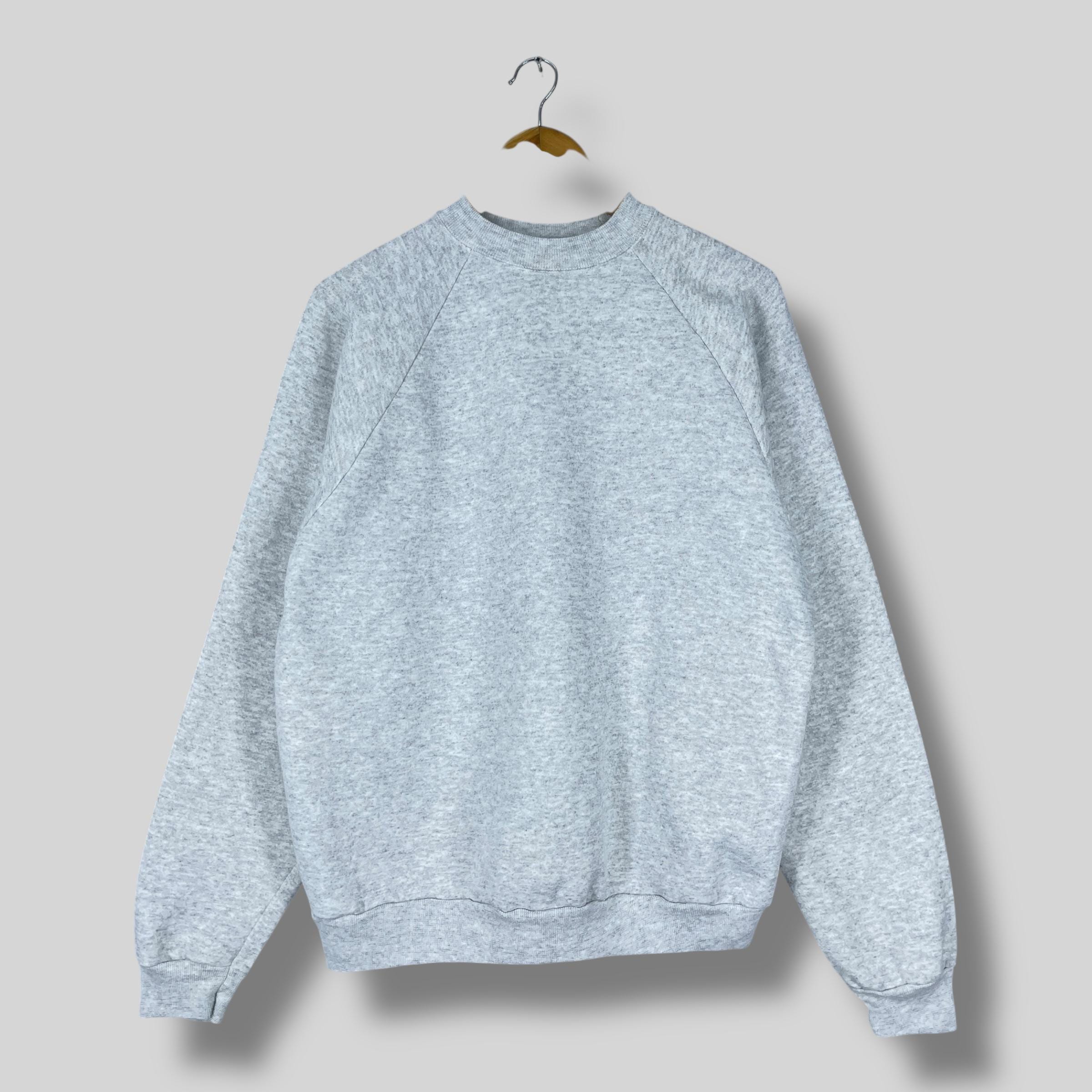 Vintage 1990s Plain Gray Crewneck Sweatshirt Large Hanes Made in Usa ...
