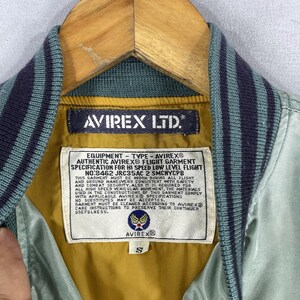 Vintage 1990s AVIREX Ltd Varsity Jacket Small Distressed Faded Avirex Gold Dragons Embroidery ...