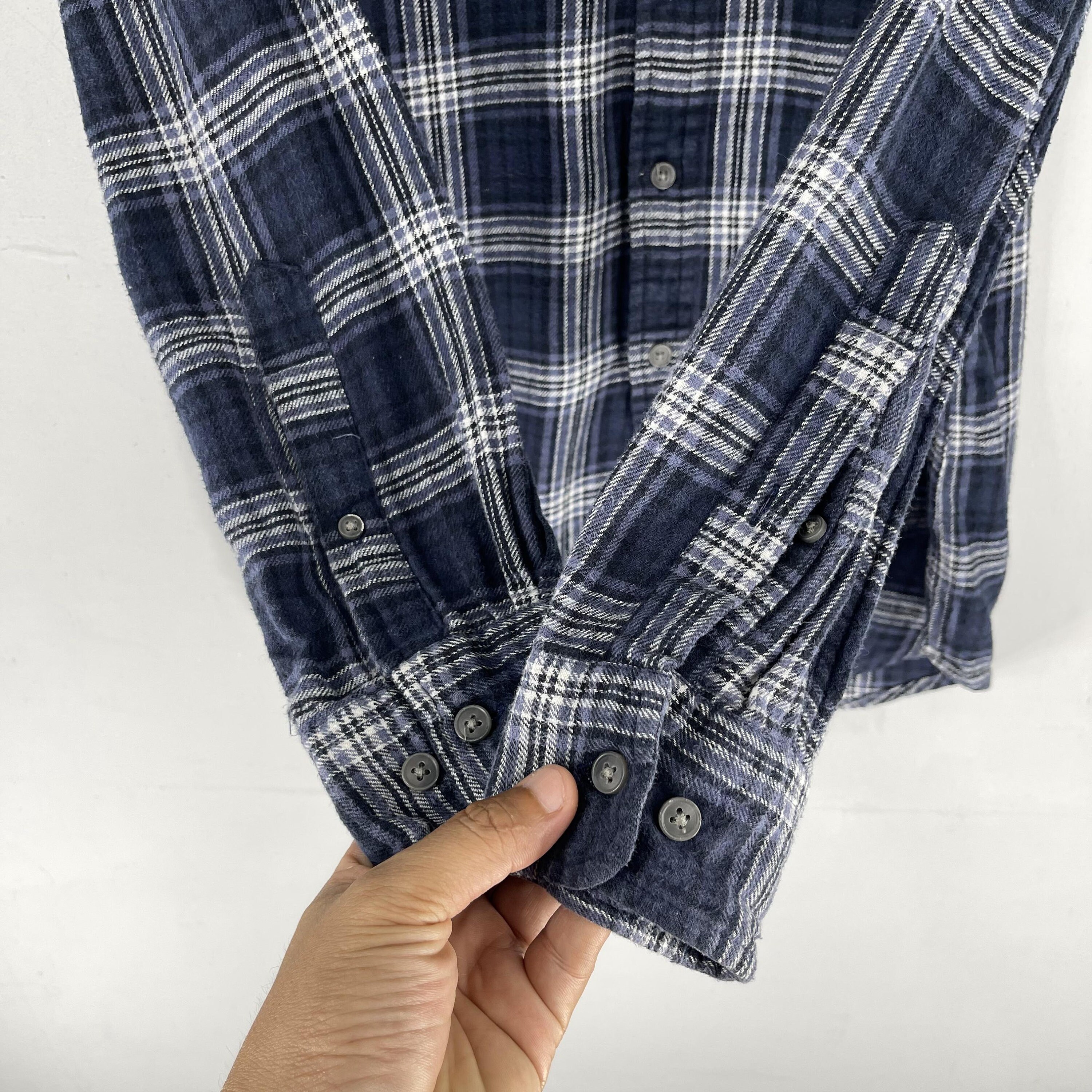 Vintage Y2K Croft & Barrow Plaid Blue Flannel Small Checkered Tartan ...