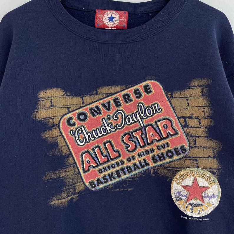 Vintage 1990s CONVERSE ALL STAR Crewneck Sweatshirt Large Converse ...