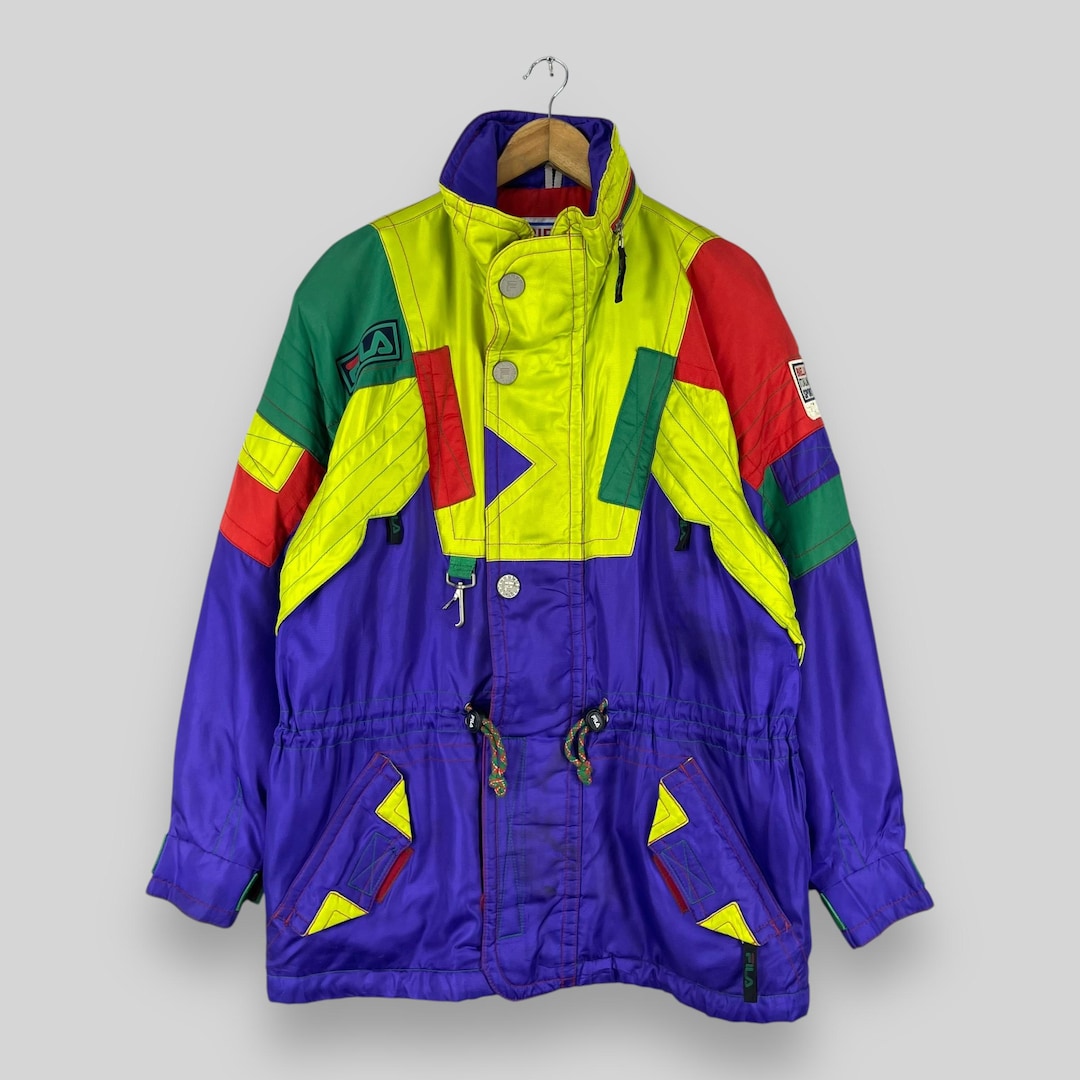 Vintage 1990s FILA Ski Jacket Large Fila Italia Sport Multicolor Skiing ...