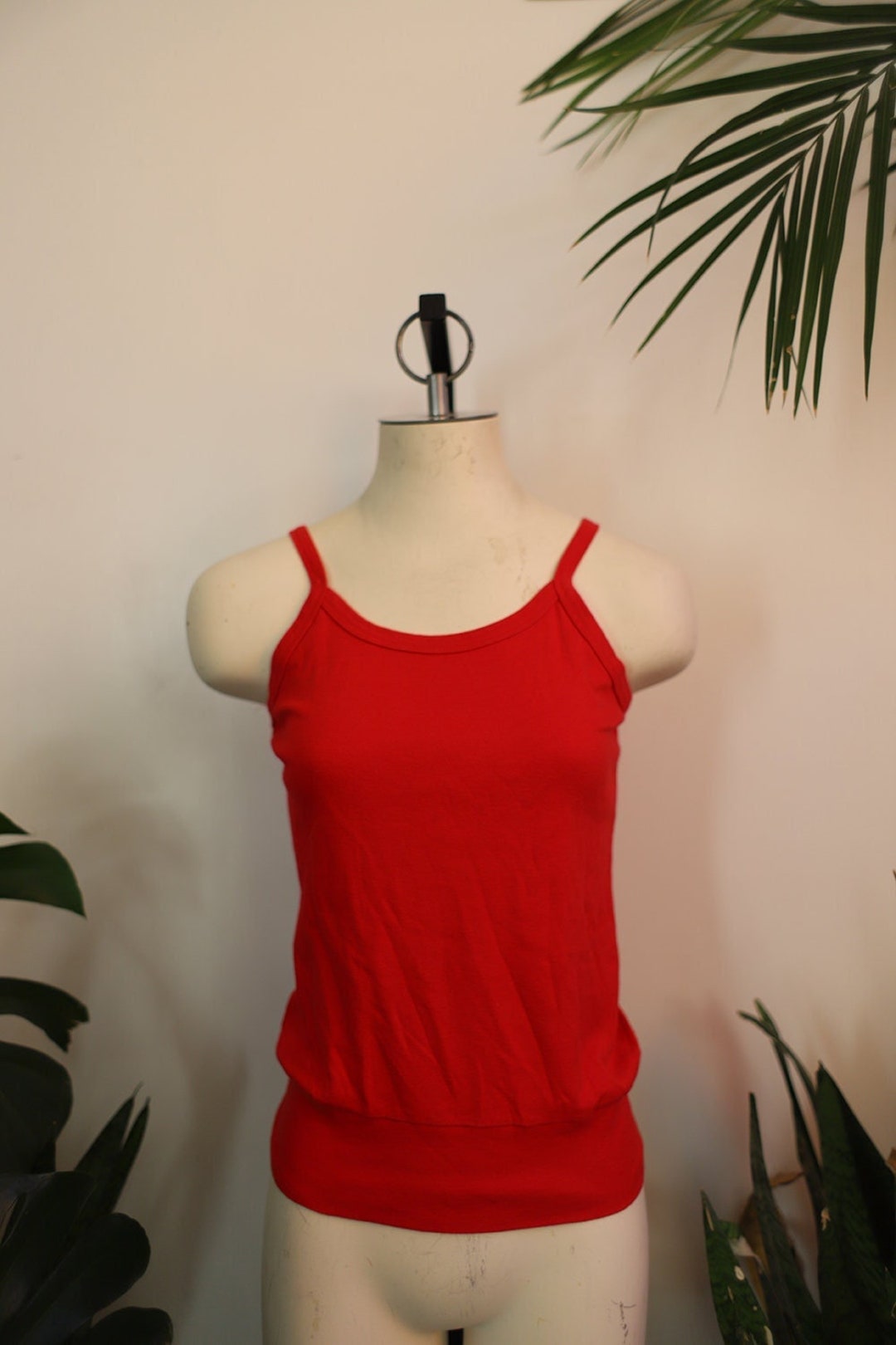 Vintage 1970s 80s Xs Red Spaghetti Strap Tank Top Sleeveless - Etsy