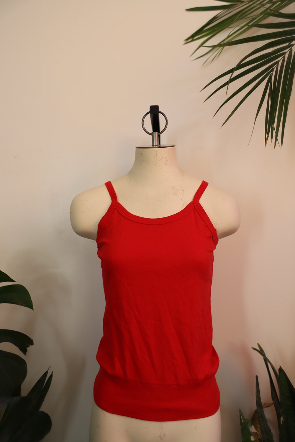 Vintage 1970s 80s Xs Red Spaghetti Strap Tank Top Sleeveless - Etsy