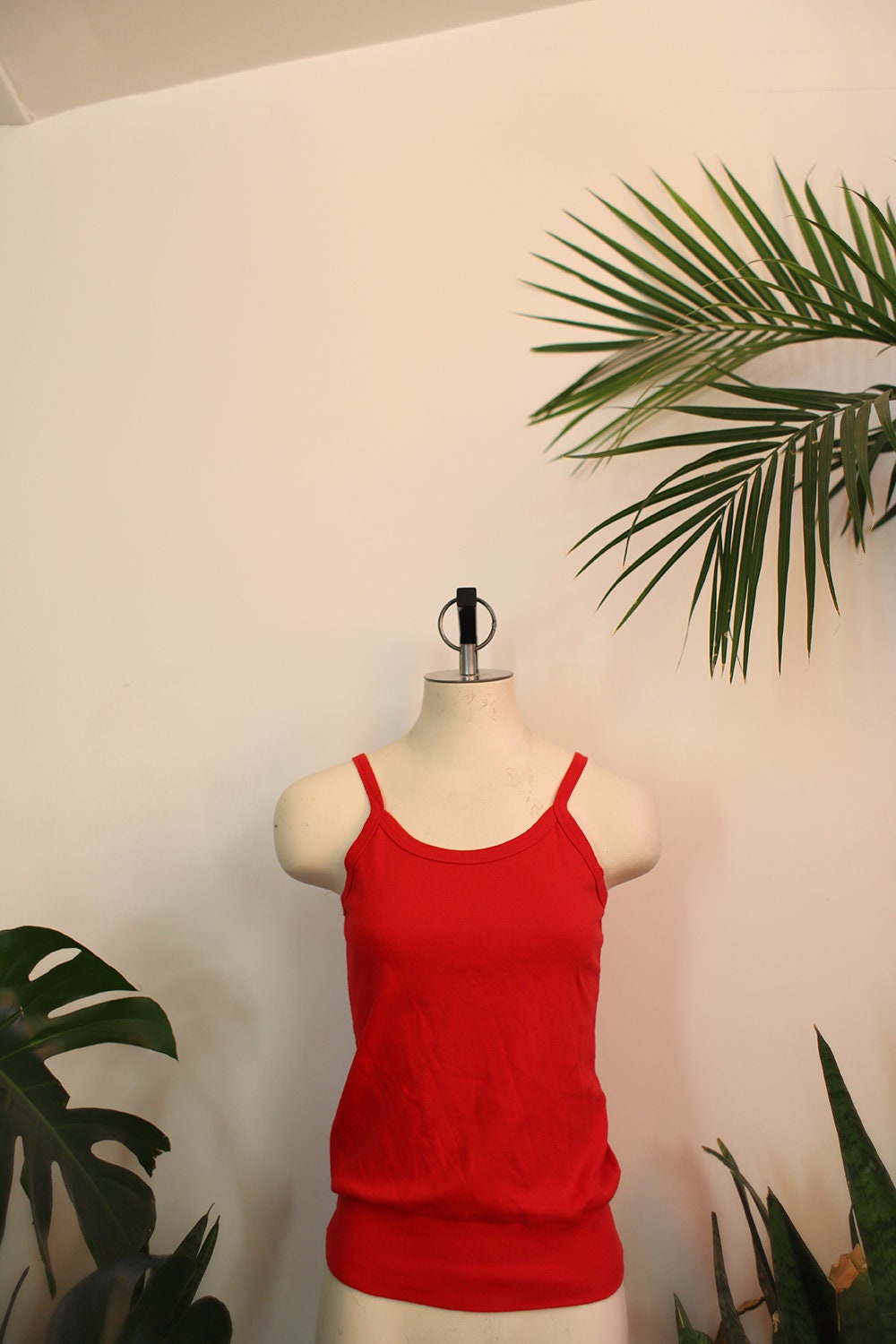 Vintage 1970s 80s Xs Red Spaghetti Strap Tank Top Sleeveless - Etsy