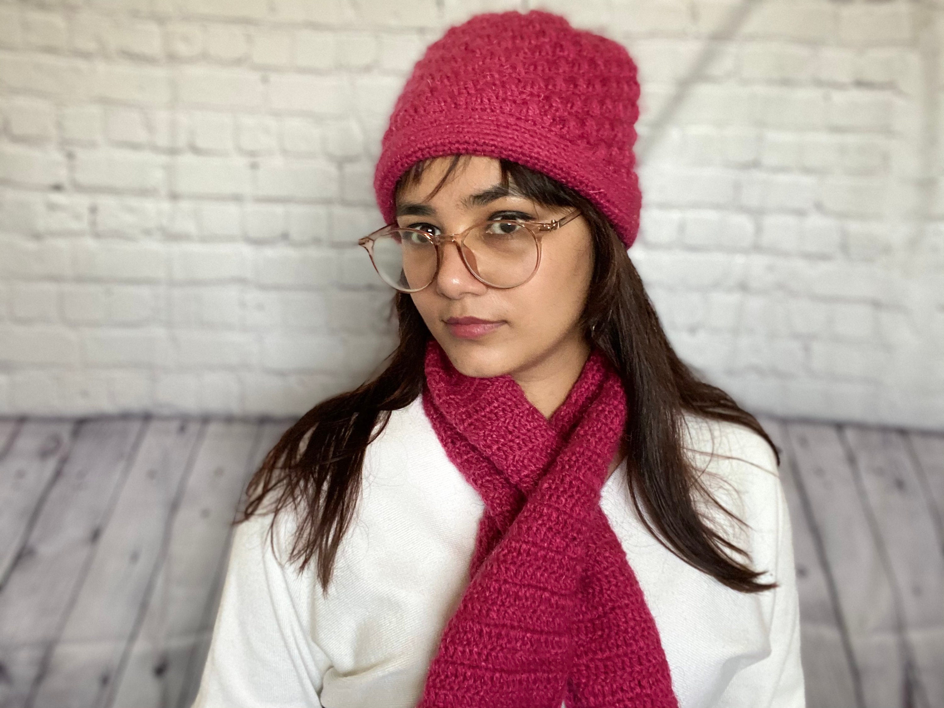 Handmade Wollen Cap and Muffler Set for Men and Women - Etsy