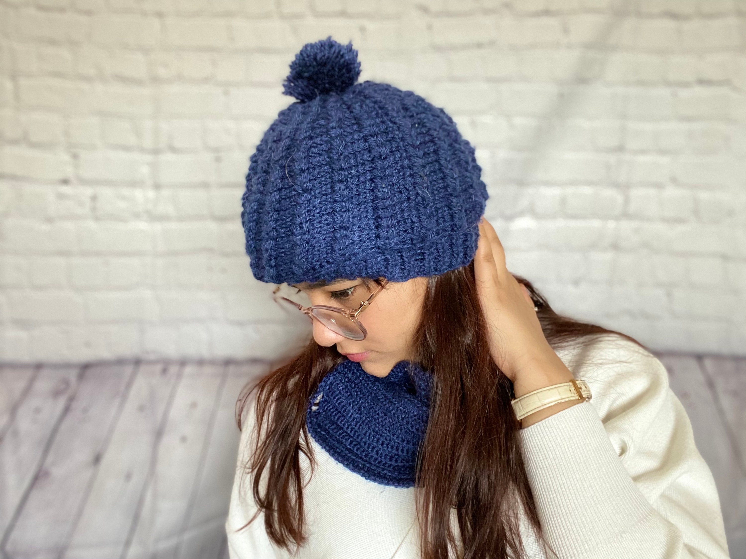 Handmade Wollen Cap and Muffler Set for Men and Women - Etsy