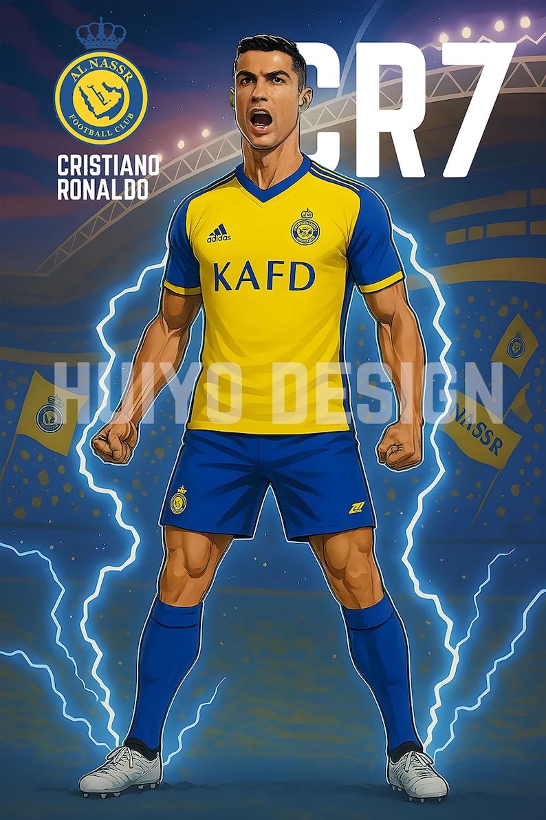 Cristiano Ronaldo CR7 Al Nassr Poster, Football Fan Gift (digital JPG ...