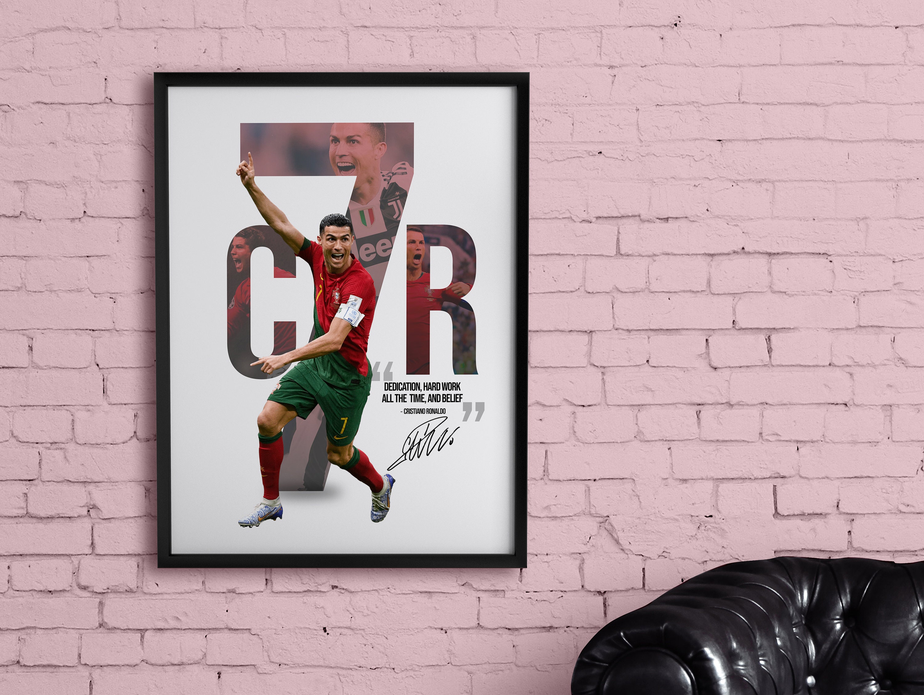 Cristiano Ronaldo Football Poster, Motivational Quote Art (digital ...