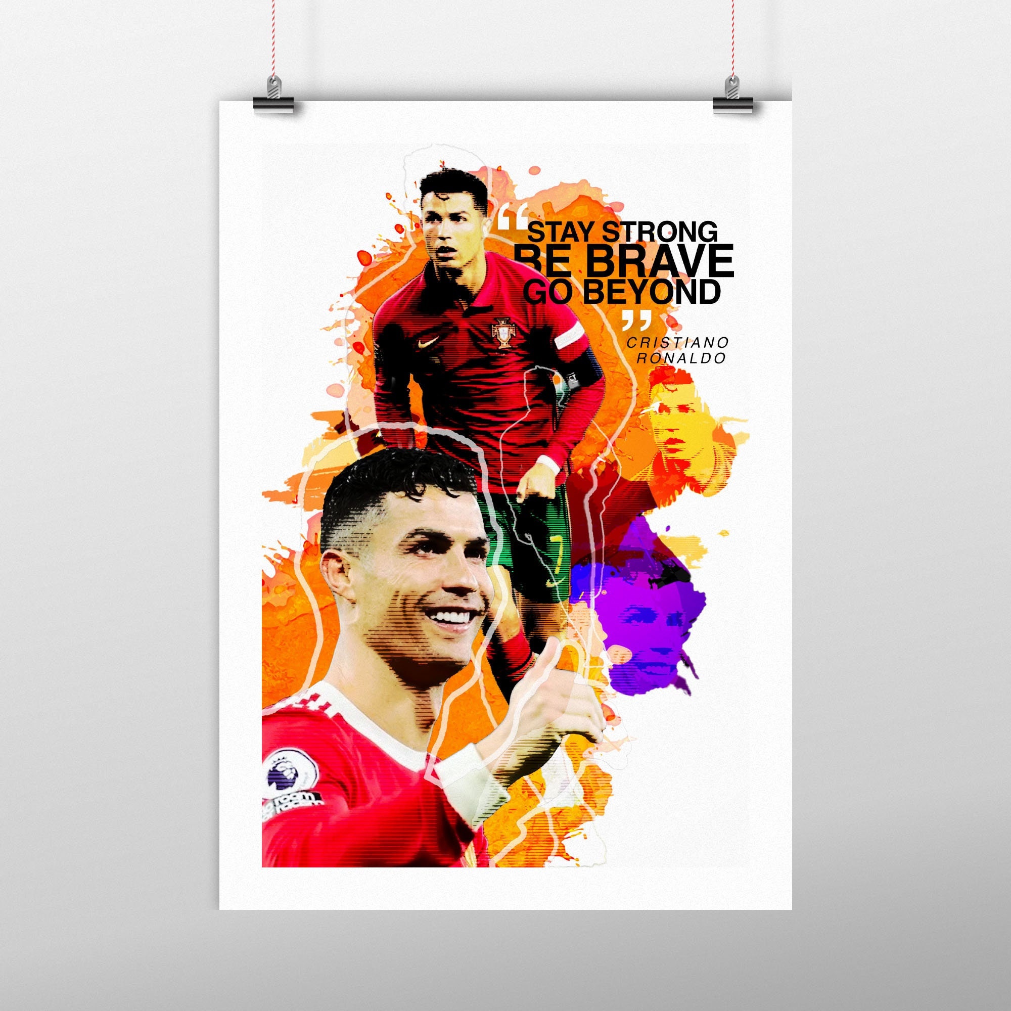Cristiano Ronaldo Football Poster, Printable Poster, Motivational Quote ...