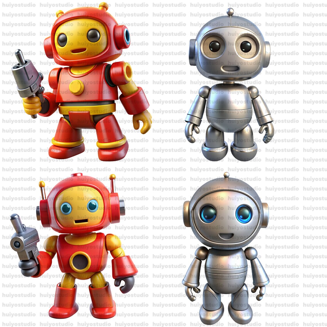 20 PNG Bundle HD | Cute Robot 3D Cartoon Clipart | Kids Robot Cartoon ...