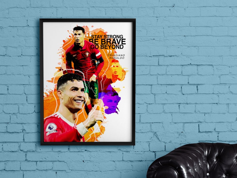 Cristiano Ronaldo Football Poster, Printable Poster, Motivational Quote ...