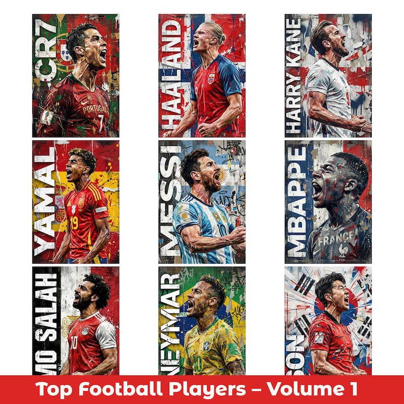 Soccer Player Posters A4 - Etsy