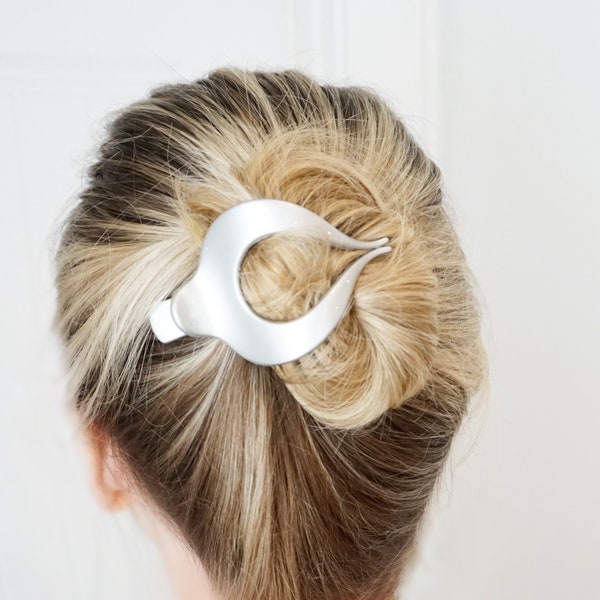 Silver Hair Clip - Etsy