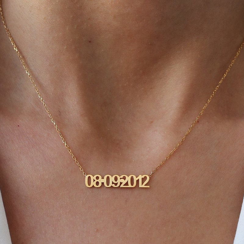 Birth Date Necklace - Etsy