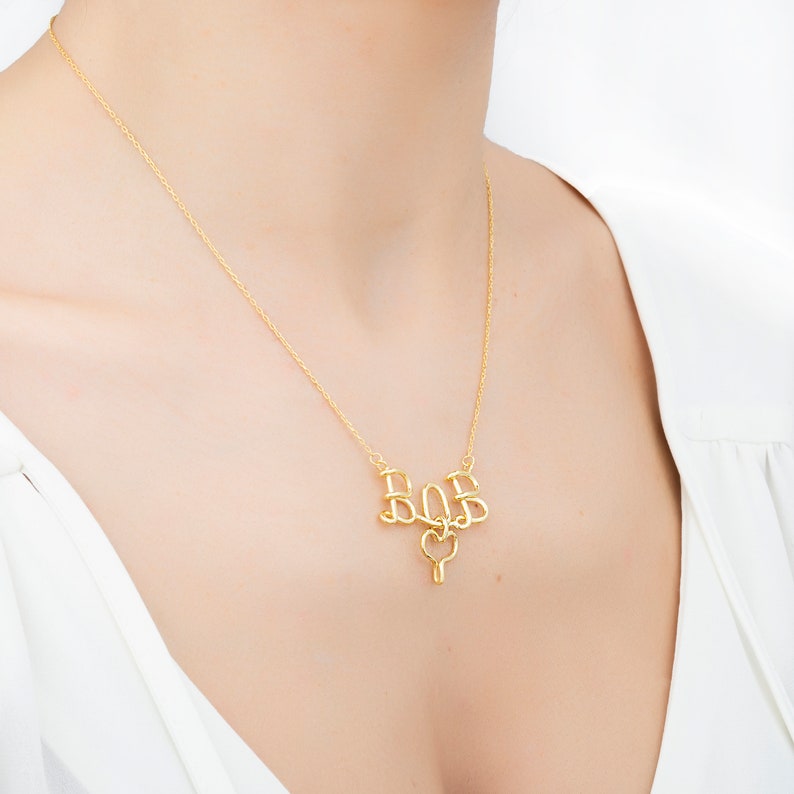 Wire Necklace Wire Name Necklace Wire Initial Necklace - Etsy